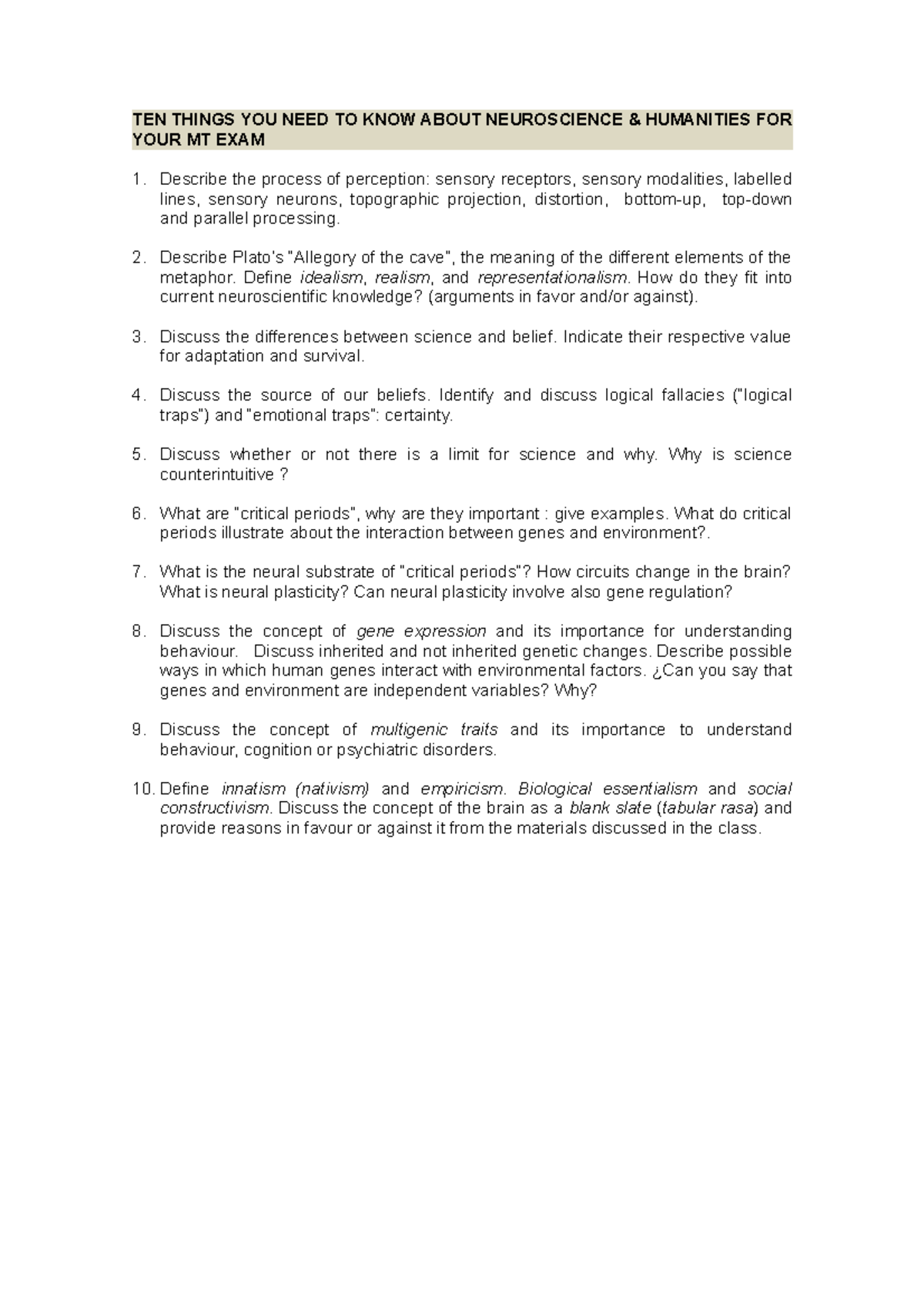 22 TEN Things YOU NEED TO KNOW PART 1 - TEN THINGS YOU NEED TO KNOW ...