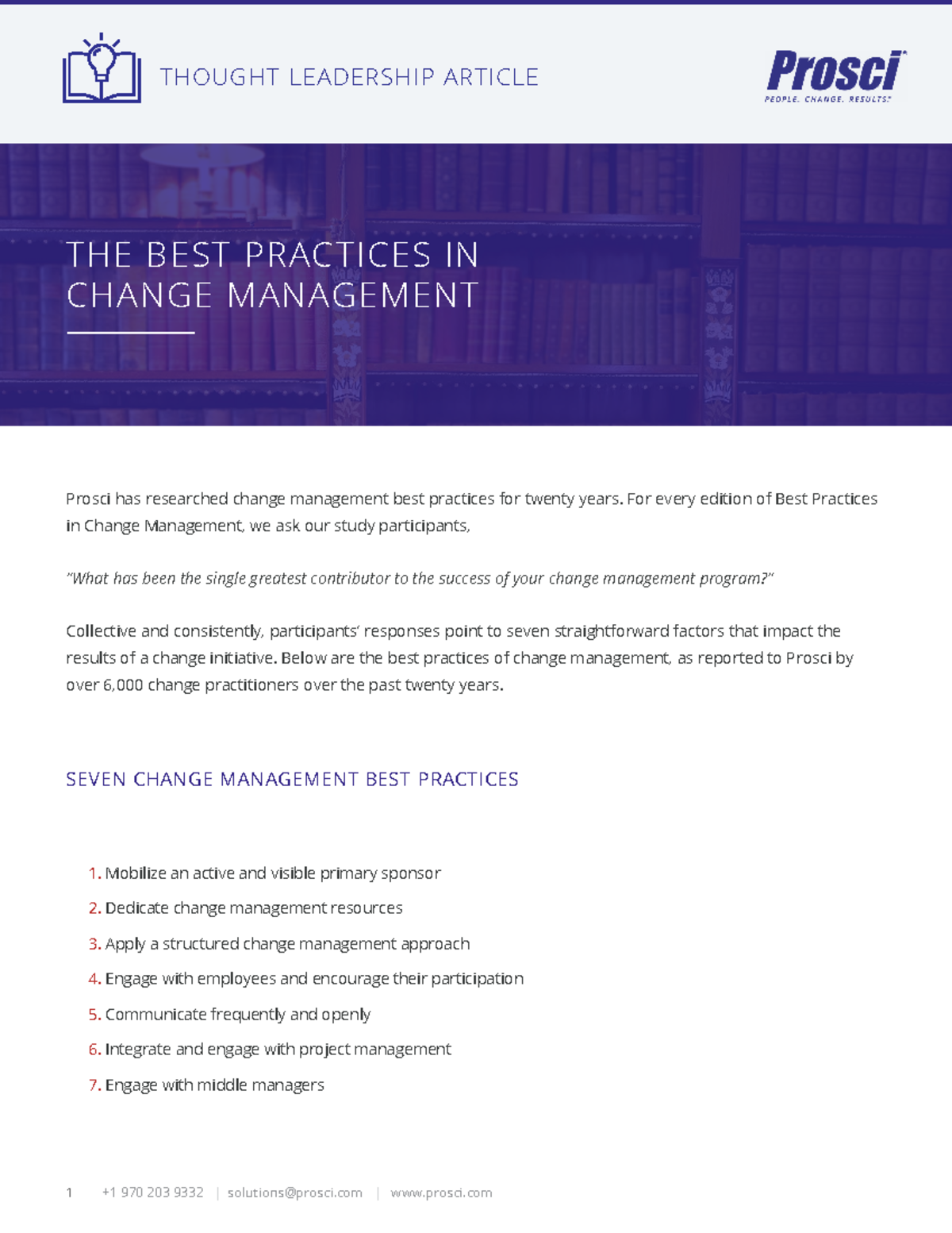 7 Best Practices in Change Management TL - Prosci has researched change ...