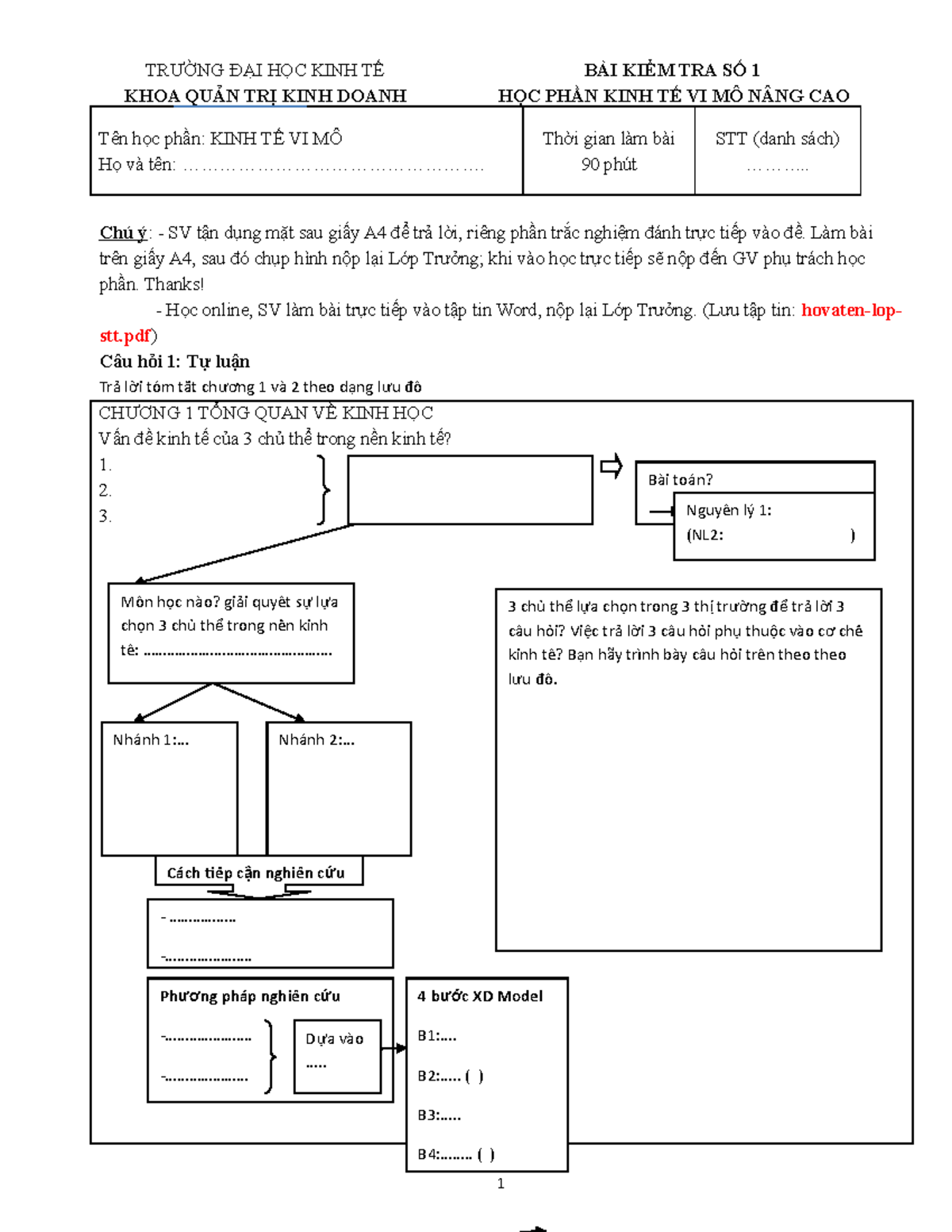 Ktravimo 2-so1 - Bài kiểm tra - TRƯỜNG ĐẠI HỌC KINH TẾ KHOA QUẢN TRỊ KINH DOANH BÀI KIỂM TRA SỐ ...
