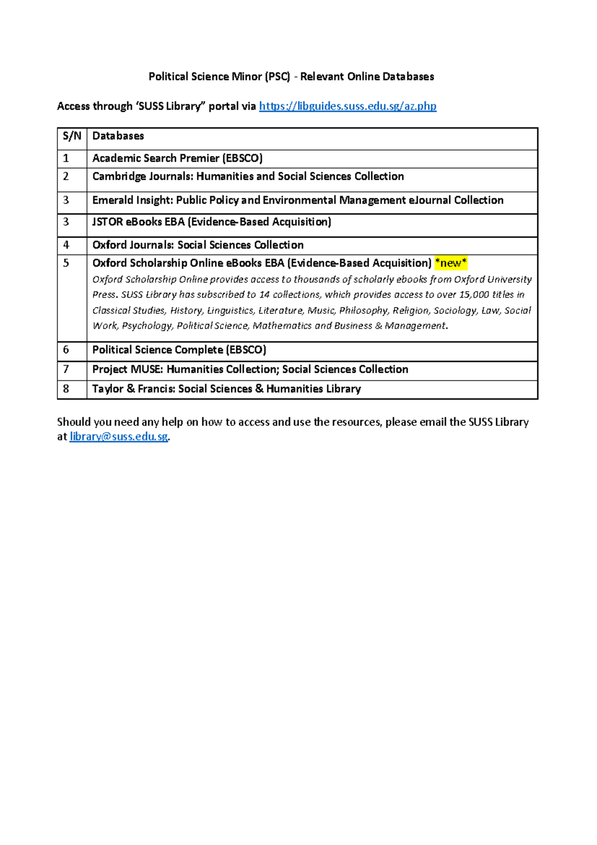 POL Library Resources July 2021 - Political Science Minor (PSC ...