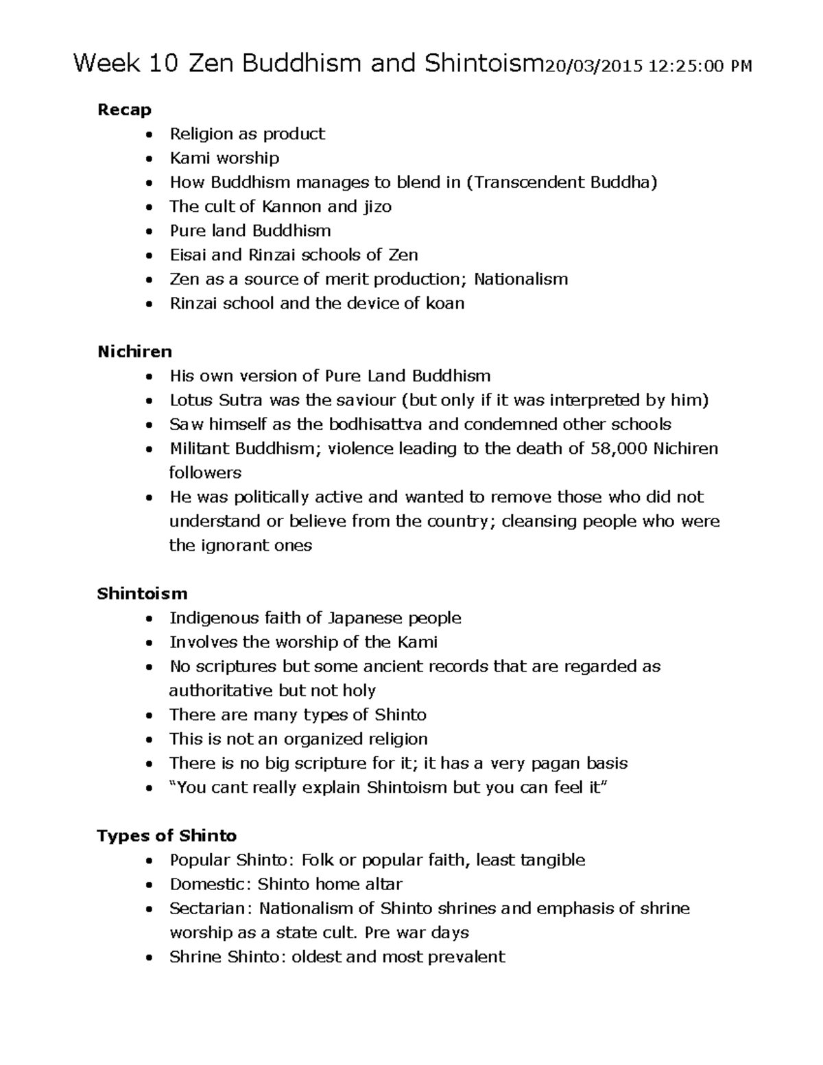 Week 10 Zen Buddhism and Shintoism - Week 10 Zen Buddhism and 12:25:00 ...