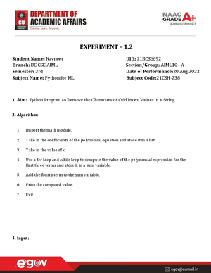 C++ 6 Worksheet - SUBJECT NAME- OBJECT ORIENTED PROGRAMMING USING C++ LAB SUBJECT CODE-CSP ...