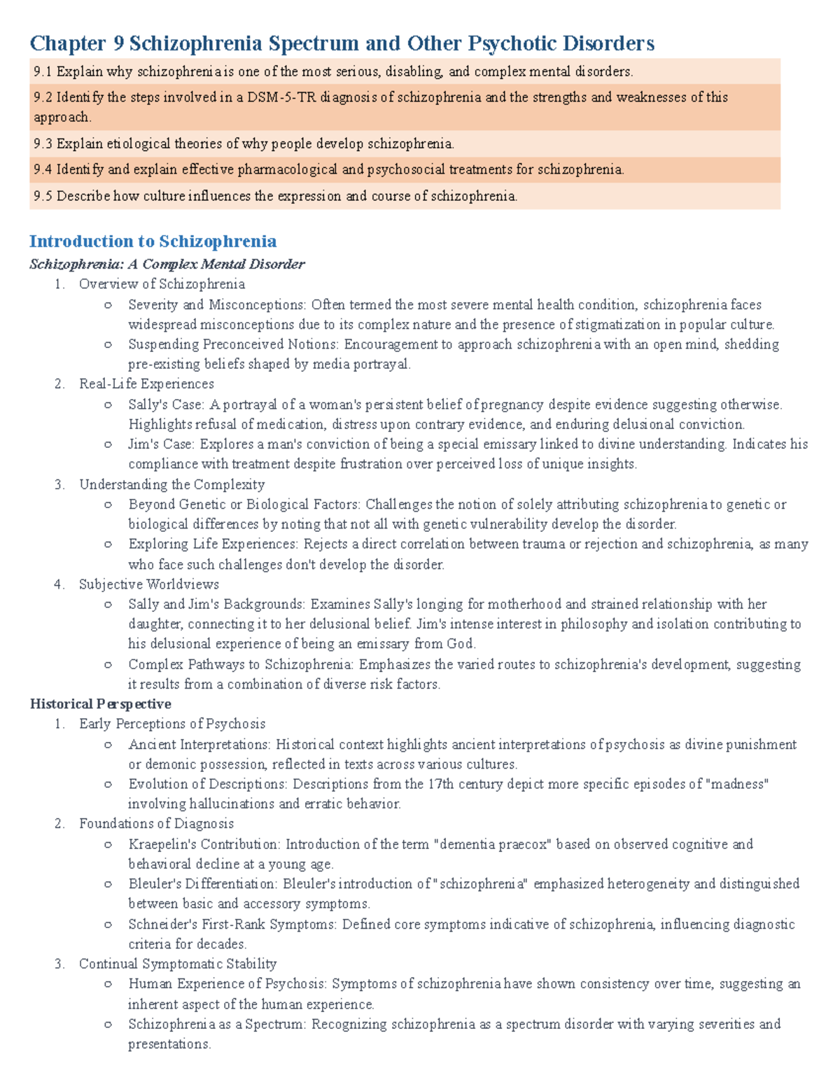 Psyc 385 - Chapter 9 Notes - Google Docs - Chapter 9 Schizophrenia ...