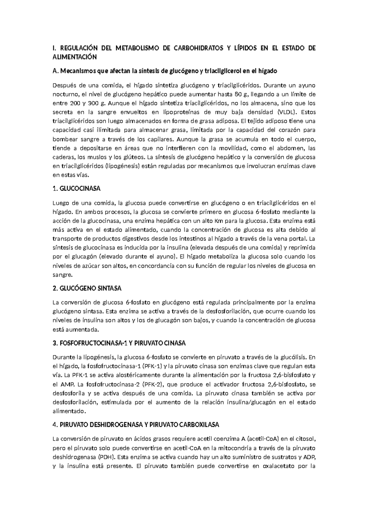 DPG 4 - Resumen de lectura de la DPG04 - I. REGULACIÓN DEL METABOLISMO ...