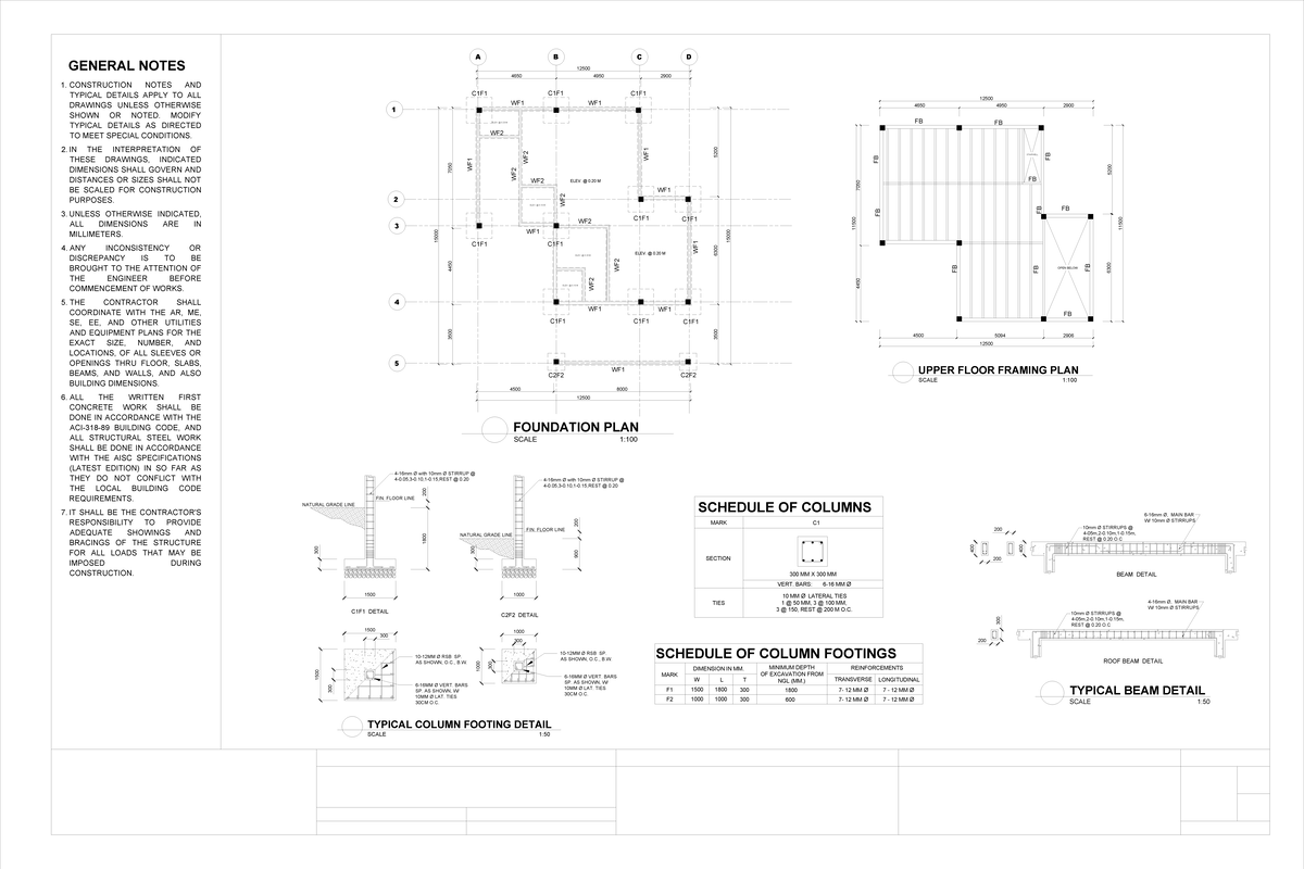 Structural Plan - GENERAL NOTES 1. CONSTRUCTION NOTES AND TYPICAL ...