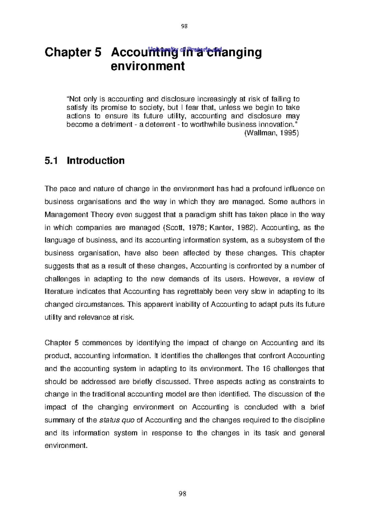Accounting Environment - Chapter 5 Accounting in a changing environment ...