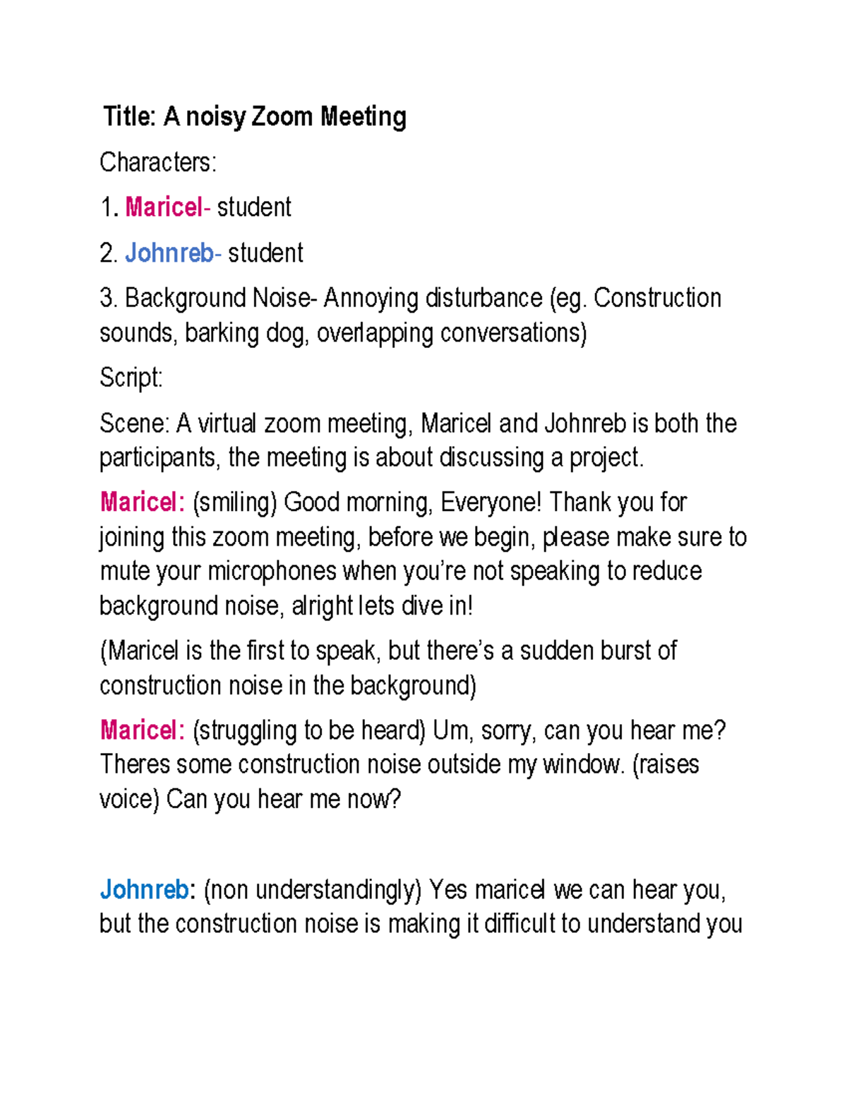 Roleplay-GPcom - Roleplay - Title: A noisy Zoom Meeting Characters ...