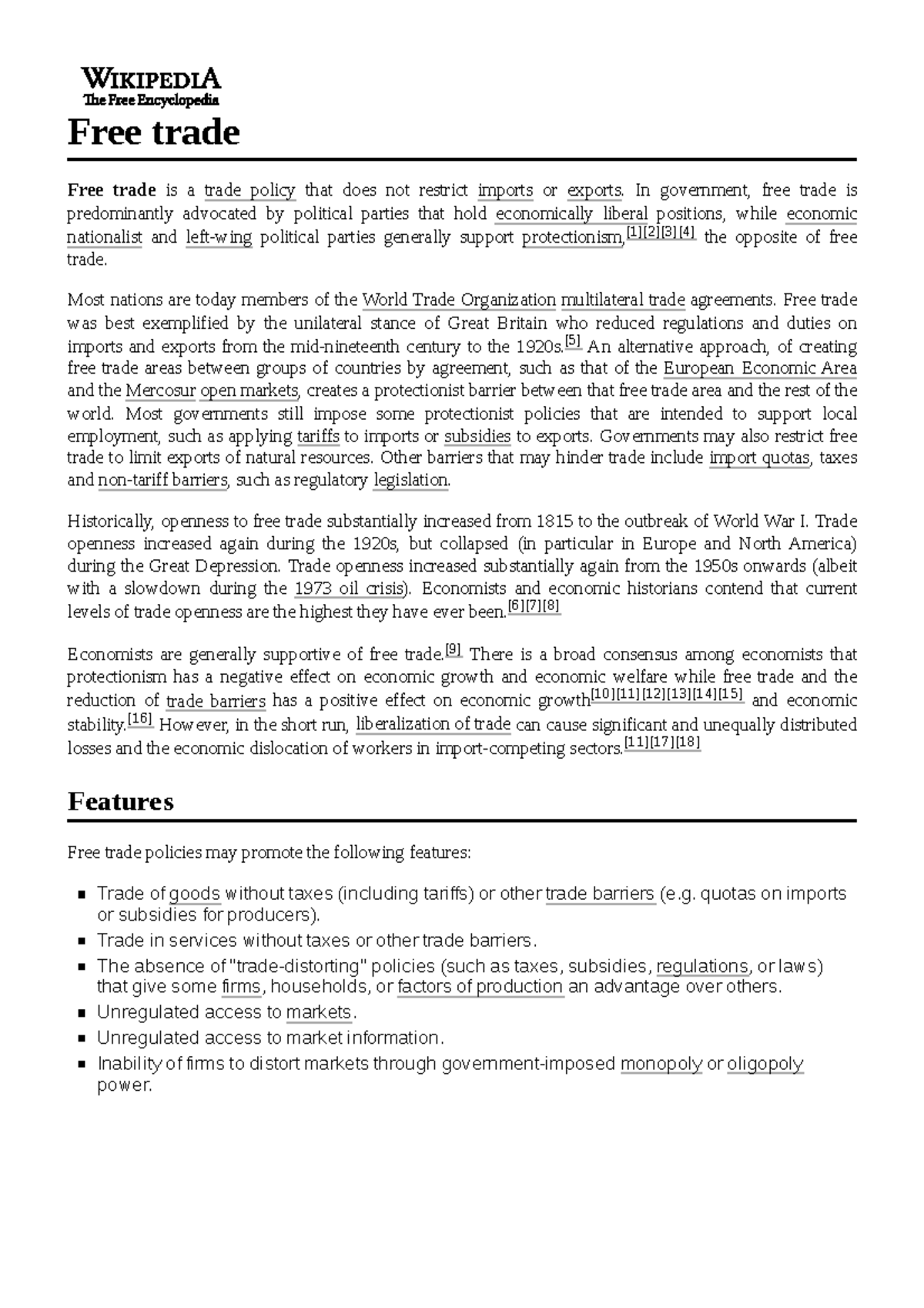 Free trade - Free trade Free trade is a trade policy that does not ...