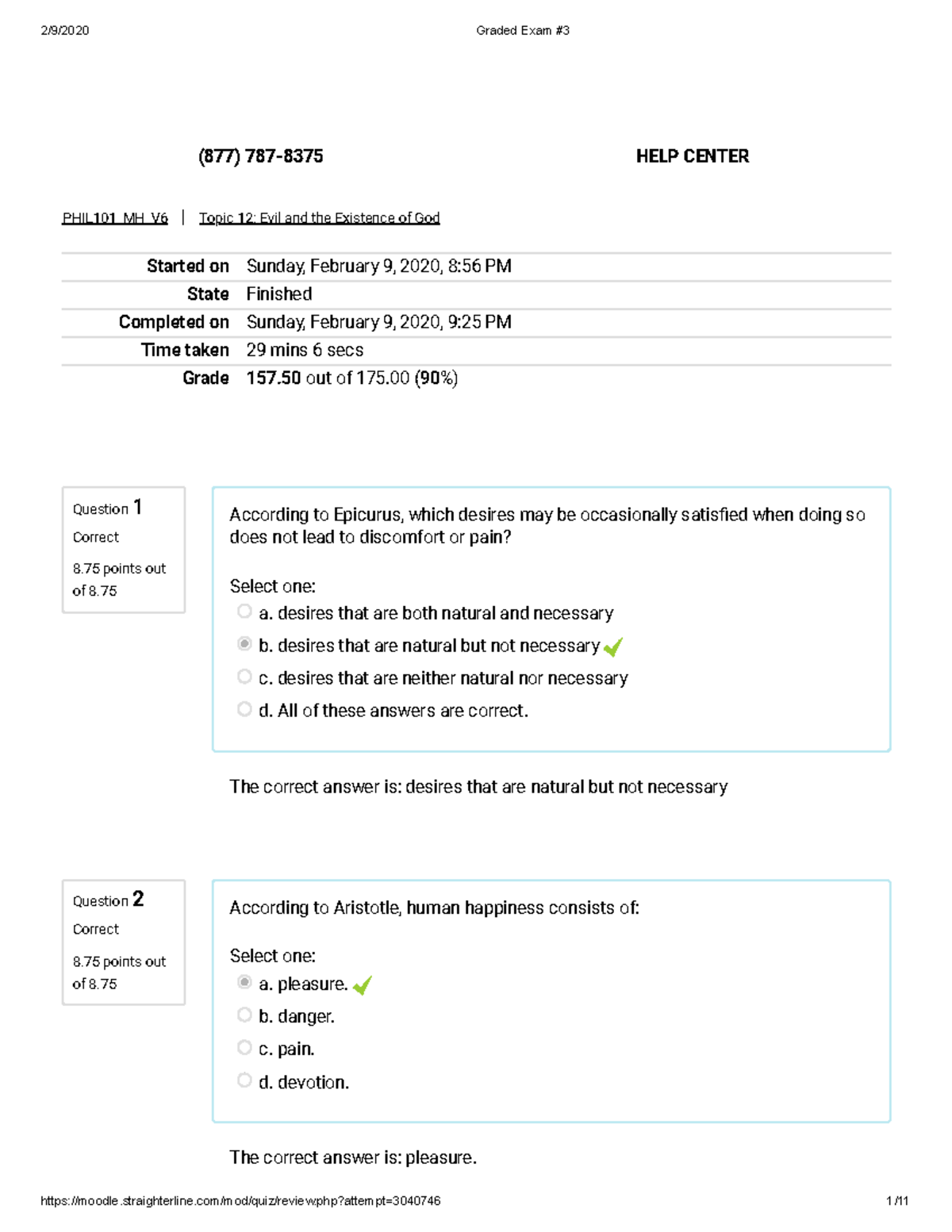 Graded Exam 3 intro to phil second class - PHIL101_MH_V6 | Topic 12 ...