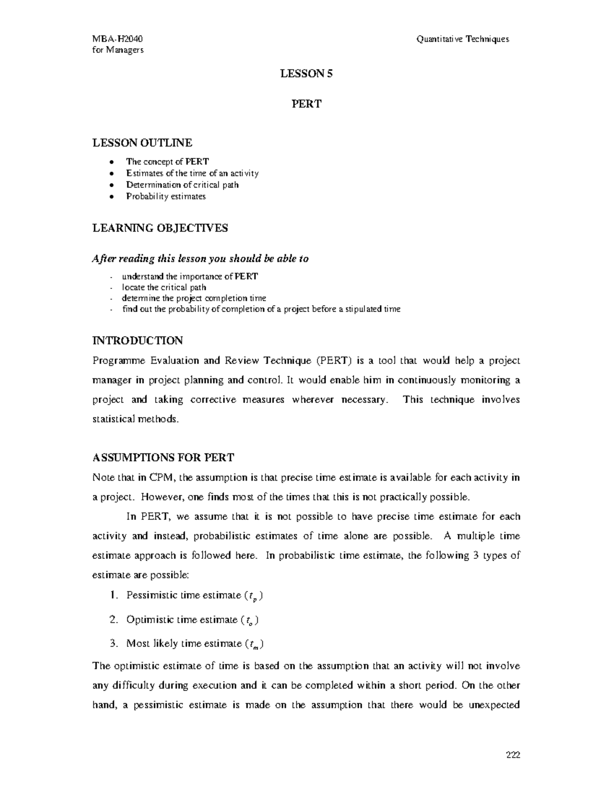 Unit Three Lesson Five Introduction To Operations Research And Linear Progg For Managers