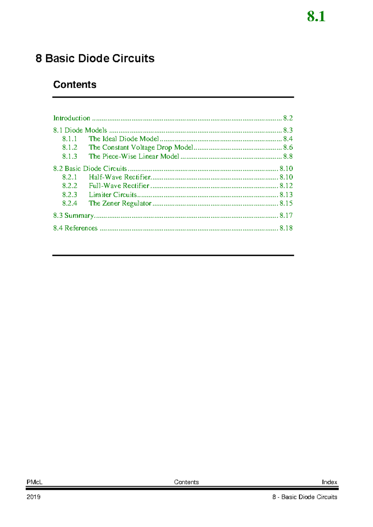 Topic 08 - Basic Diode Circuits - PMcL Contents Index 8 Basic Diode ...