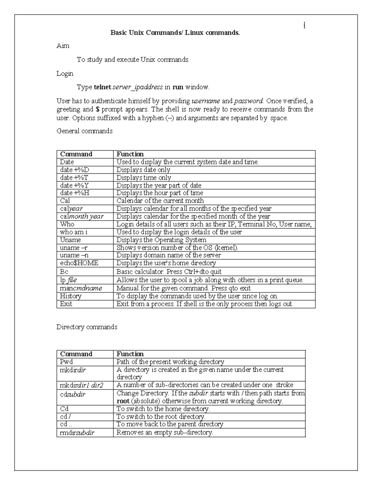 Guscse -Sem IV - Operating Systems lab - Basic Unix Commands/ Linux ...