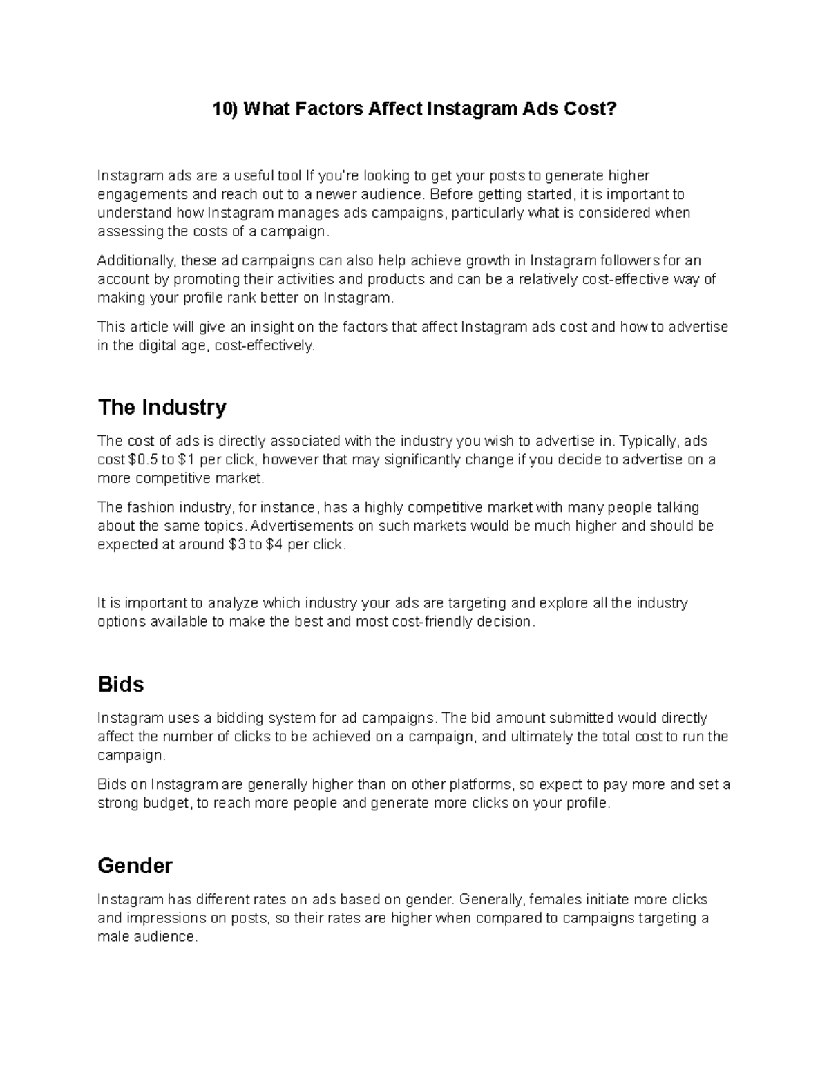 10-2 - Article writing assignment - 10) What Factors Affect Instagram ...