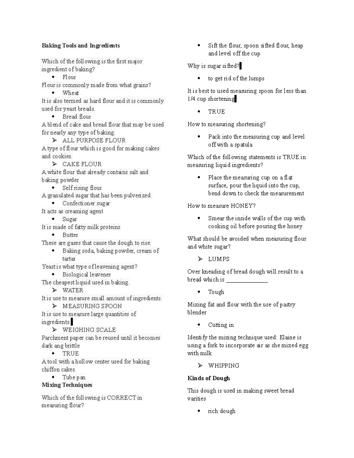 Kitchen Essentials and Basic Food Preparation - Baking Tools and ...