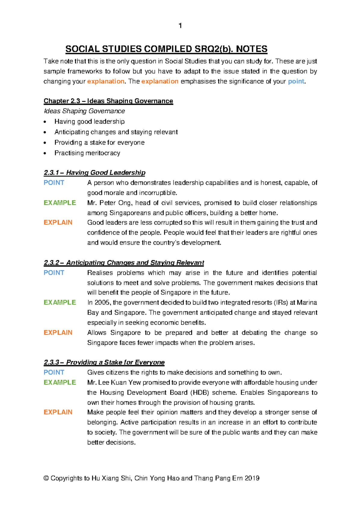 SRQ 2(b). Consolidated Factors - SOCIAL STUDIES COMPILED SRQ2(b). NOTES ...