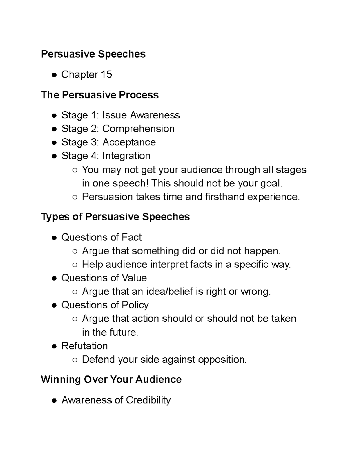 COM 120 Persuasive Speeches - Persuasive Speeches Chapter 15 The ...