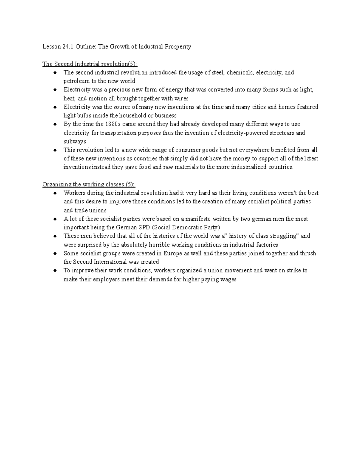 Lesson 24 - Lesson 24 Outline: The Growth of Industrial Prosperity The ...
