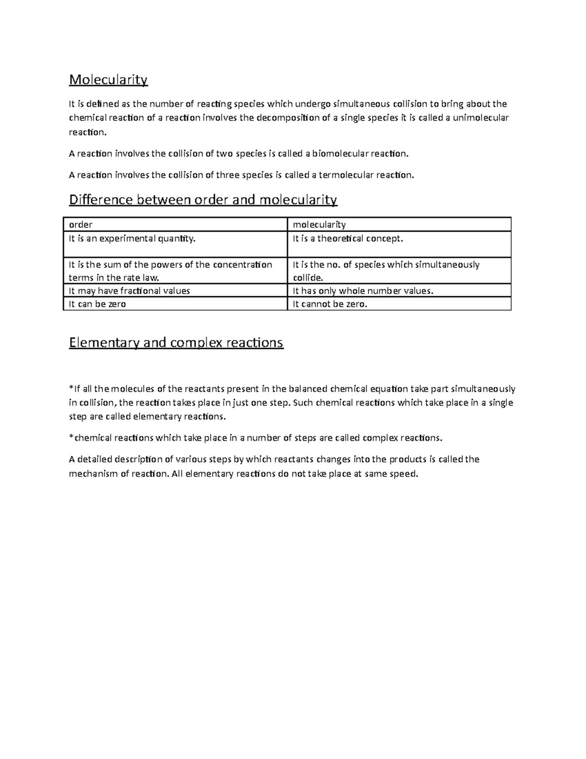 Molecularity,difference between order and molecularity - Molecularity ...
