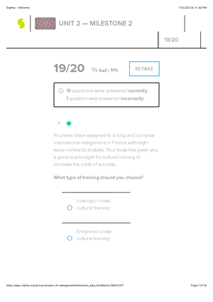 Milestone 2 Buisness Comm - 1 10 / 12! that's 83% RETAKE " 10 questions ...
