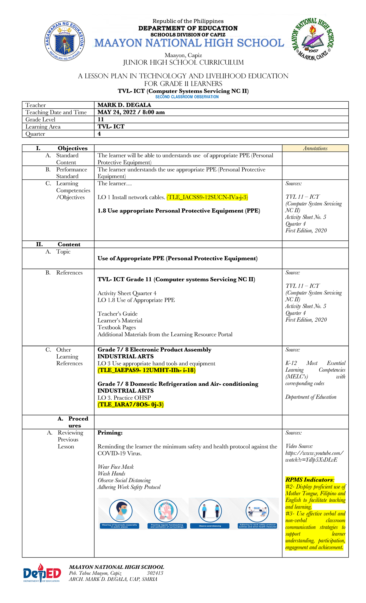 ARCH LP CO R2 - aaa - MAAYON NATIONAL HIGH SCHOOL Pob. Tabuc Maayon, Capiz 302413 Maayon, Capiz ...