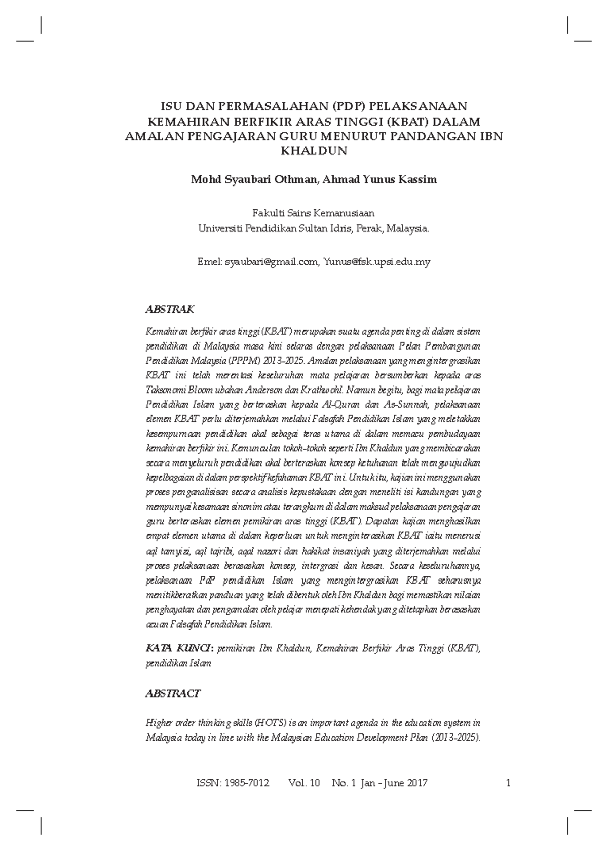 Ctu article review - note - Isu dan Permasalahan (PDP) Kemahiran Berfikir Aras Tinggi (KBAT ...