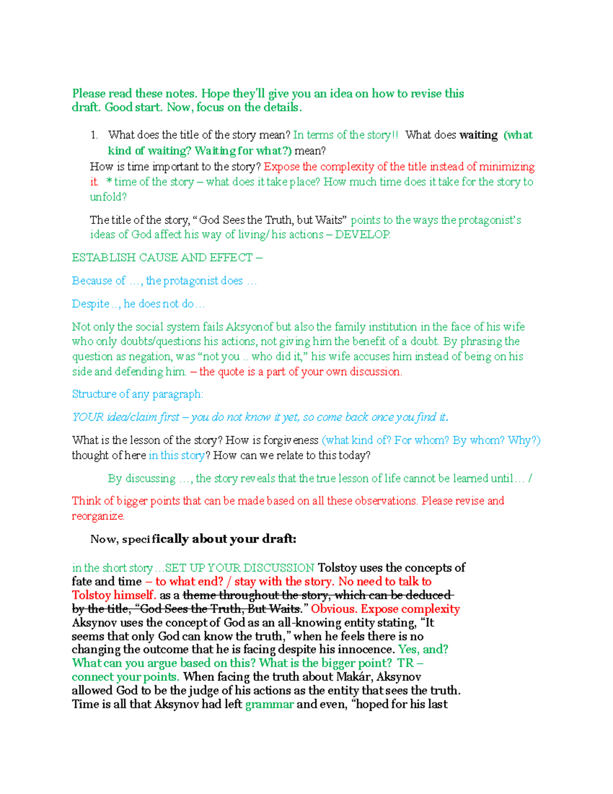 Additional notes on how to write your responses - Please read these ...