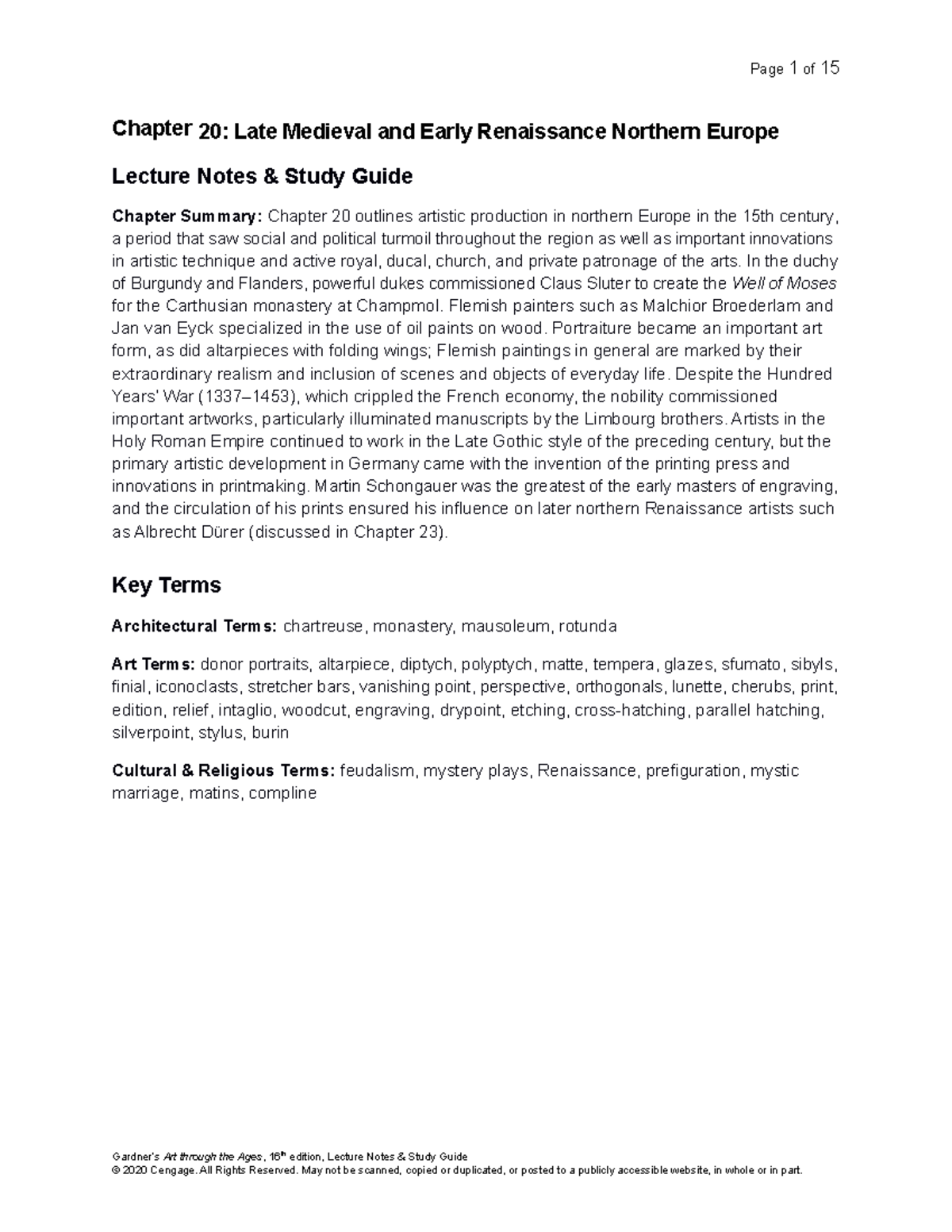 Gatta 16E ch20 lecture note study guide - Page 1 of 15 Chapter 20: Late Medieval and Early - Studocu