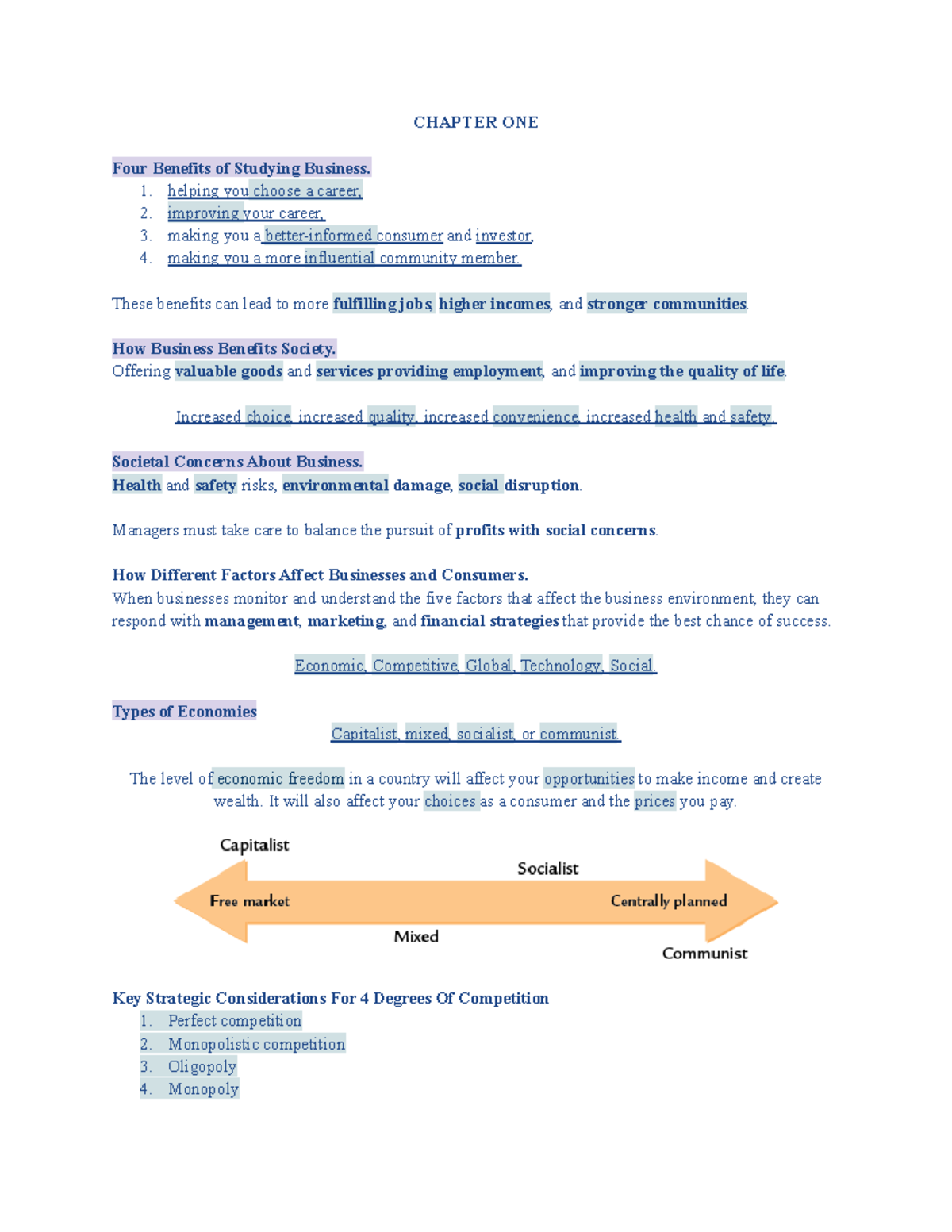 MGMT2150 Buisness Basics - CHAPTER ONE Four Benefits of Studying ...