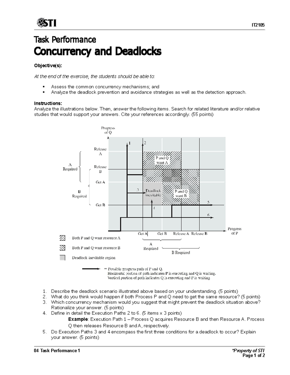 04 Task Performance 1 - Act - Task Performance Concurrency and Deadlocks Objective(s): At the ...