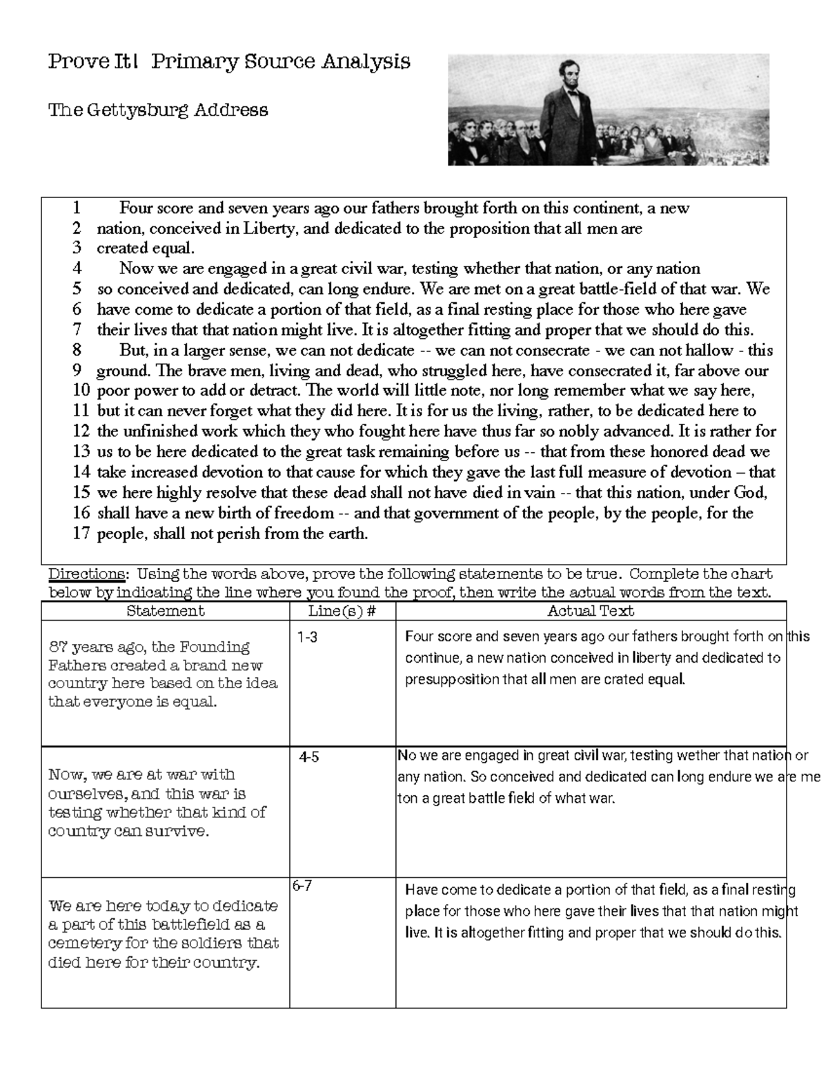 Kami Export - Prove It Gettysburg Address student - Prove It! Primary ...