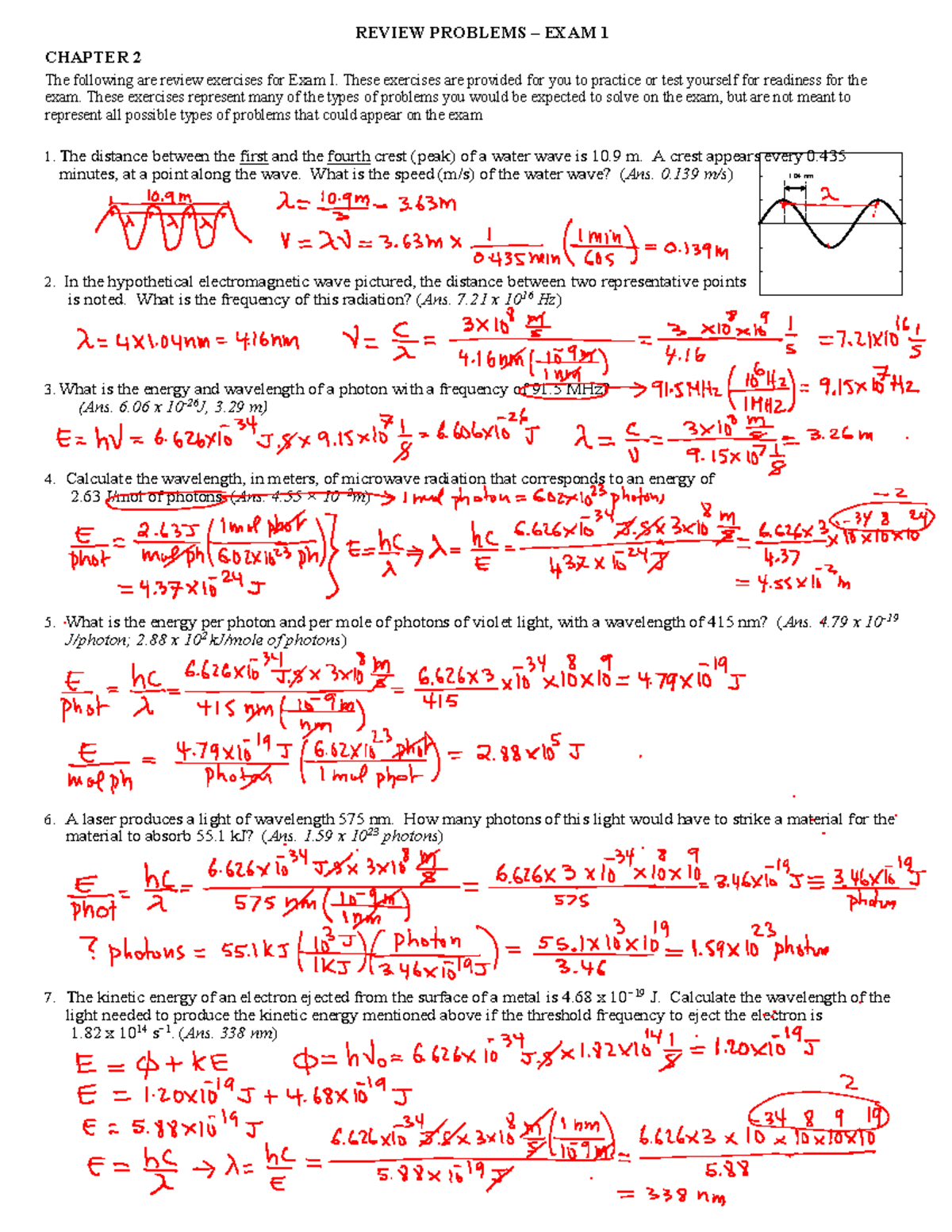 General Chemistry I - Chapter 2 Review Problems Solutions - B 1 nm ...