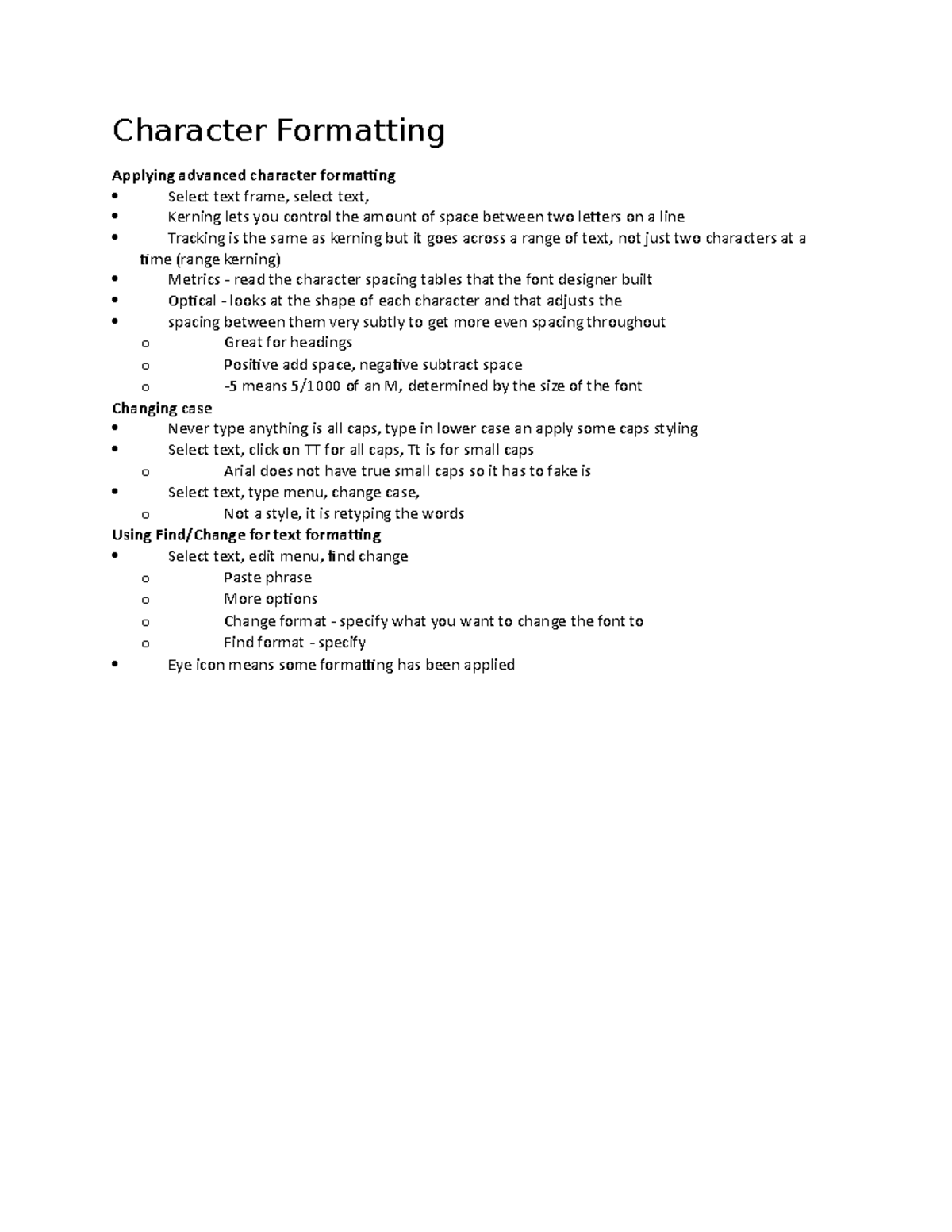 Character Formatting - InDesign - Ryan Moeller - Character Formatting ...