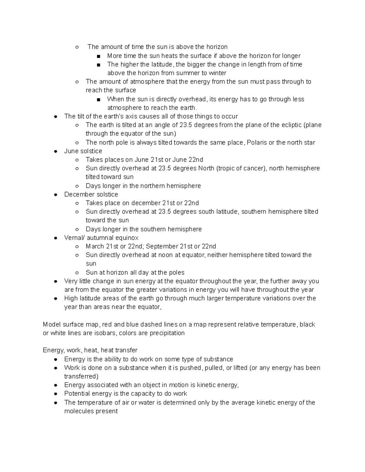 Meteorology study notes (72) - The amount of time the sun is above the ...
