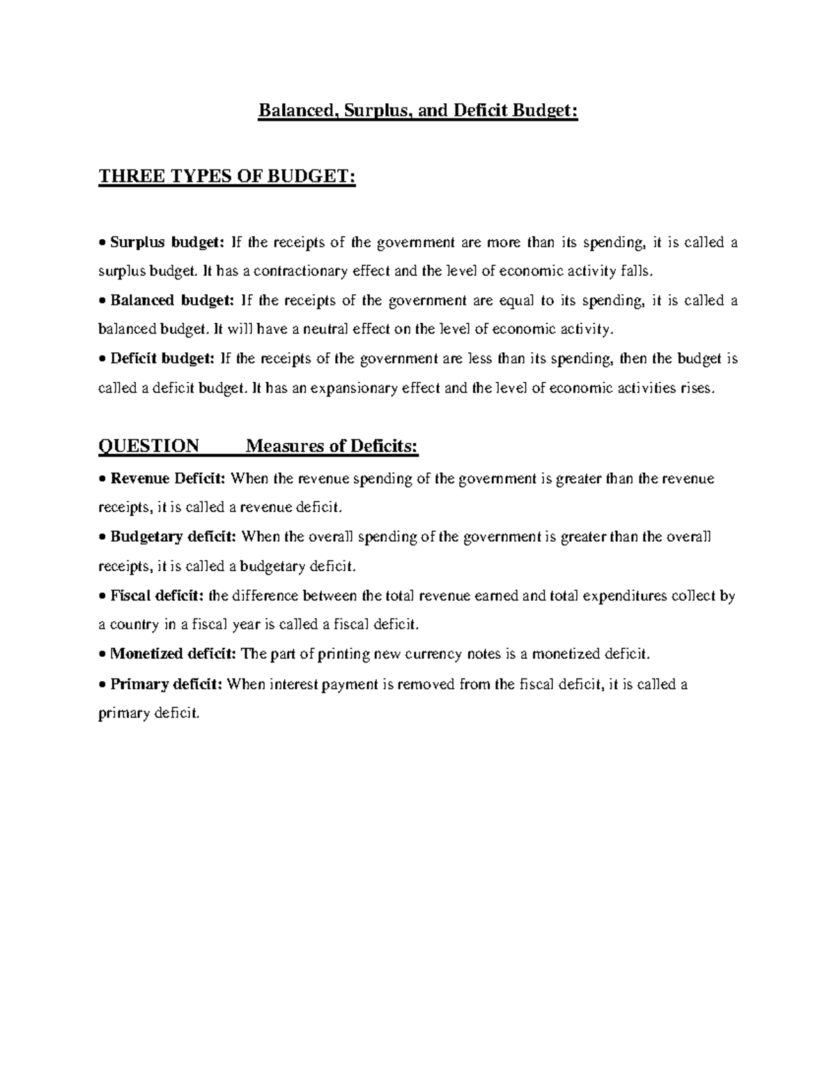 Budget - Balanced, Surplus, and Deficit Budget: THREE TYPES OF BUDGET ...
