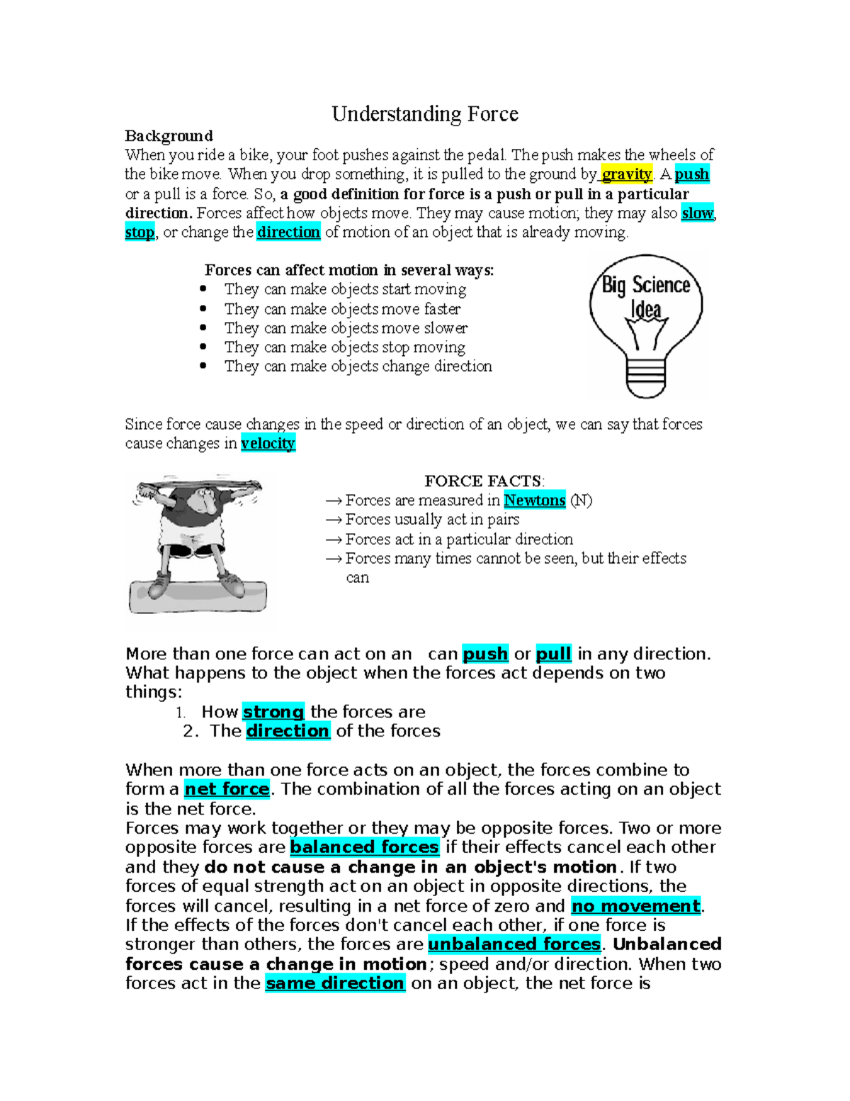 Understanding%20force - Understanding Force Background When you ride a ...