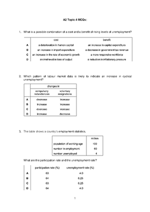 Data Response - A Level Economics - 1 Data Response - Studocu