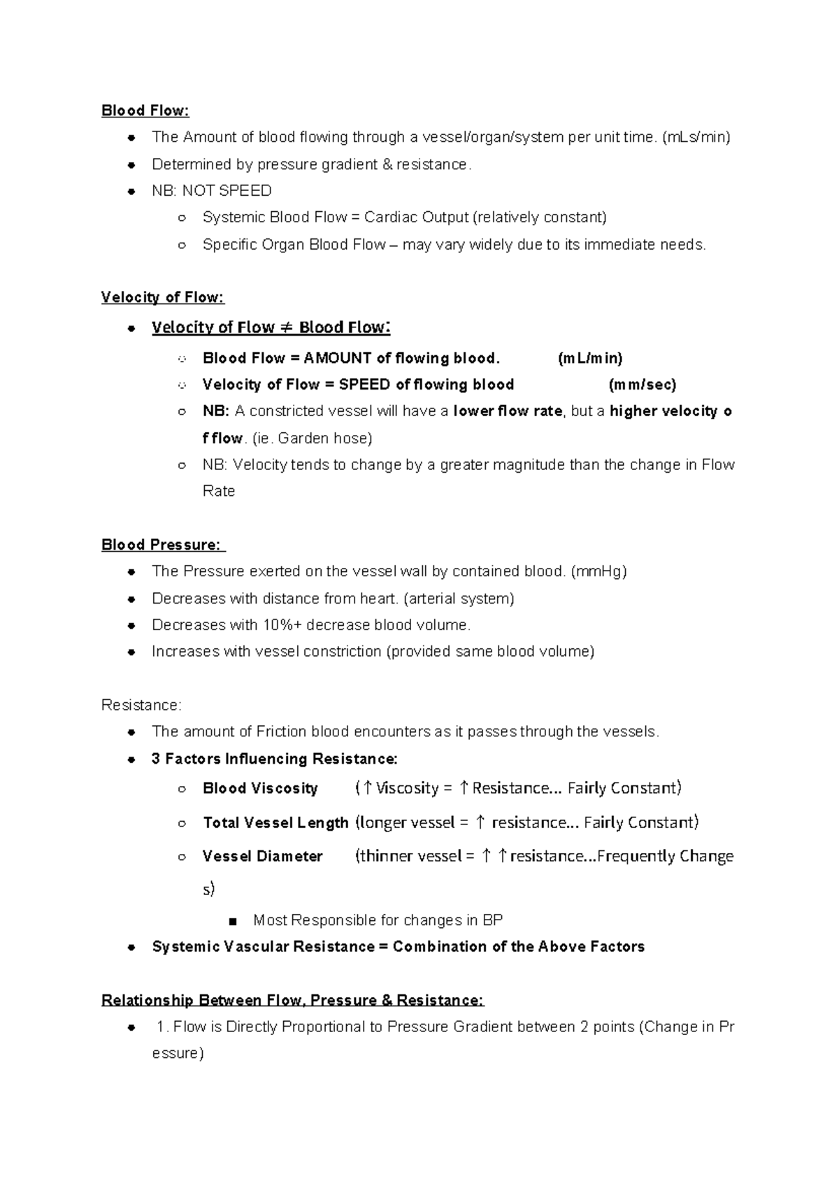 Control of Circulation (Haemodynamics and BP Regulation) - Blood Flow ...