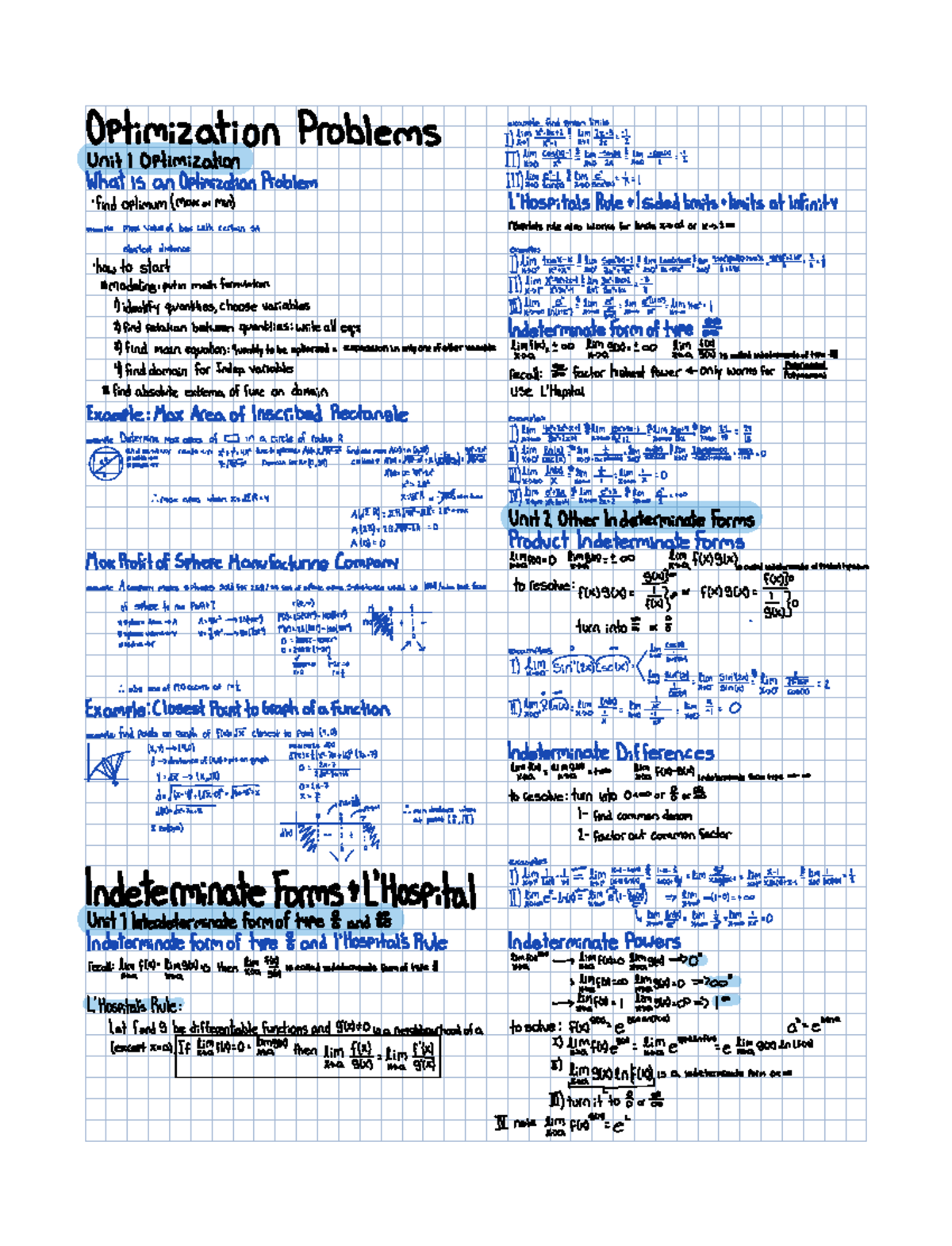 Week 10 calc1000A - Professor James Uren - Optimization Problems ...