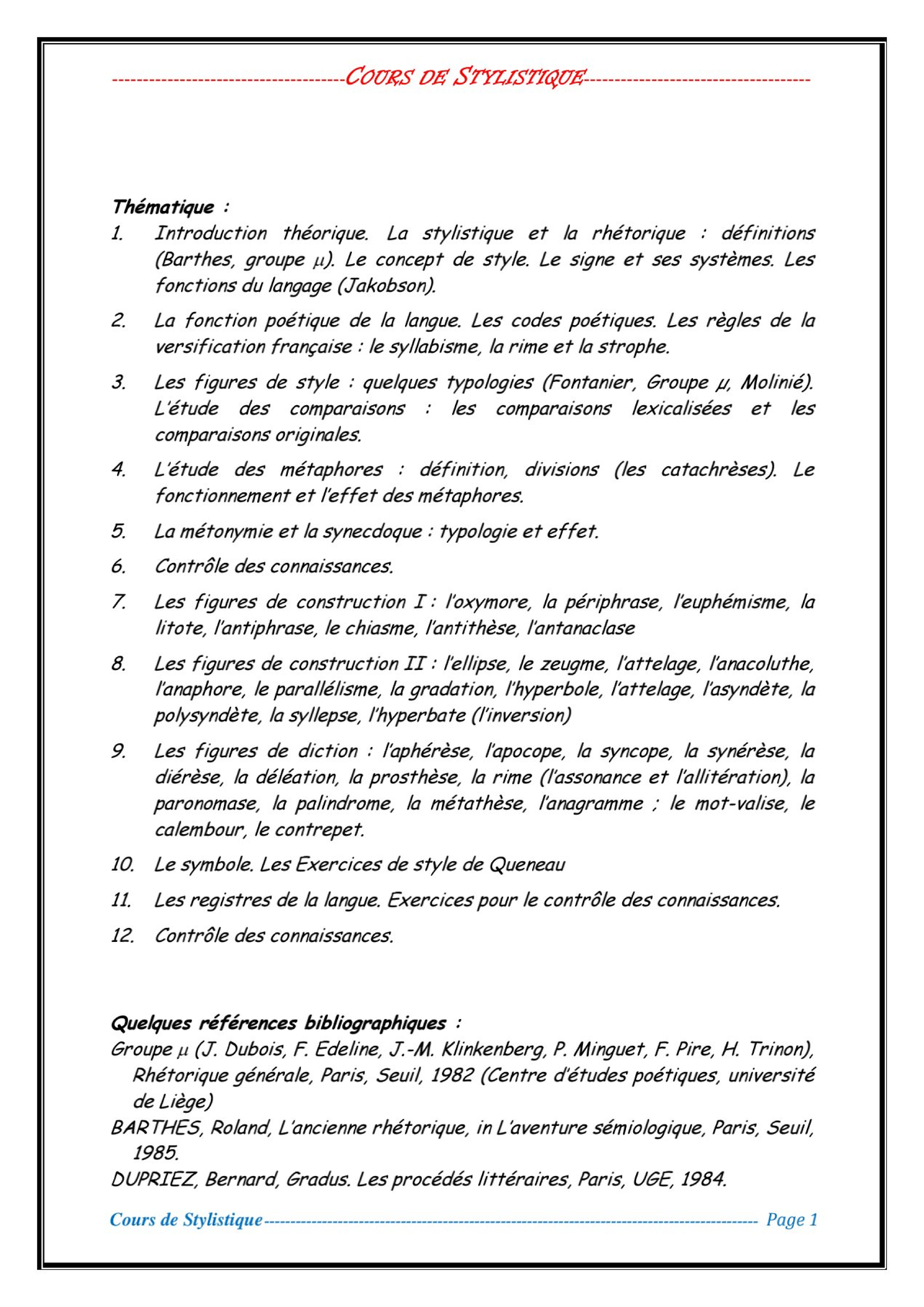 Stylistique - lexicographie - Studocu