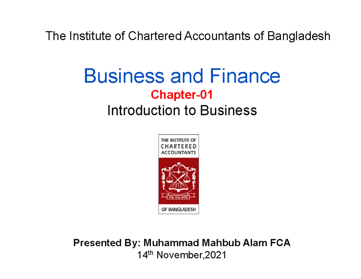 BF Chapter 01 - Business Finance - Business and Finance Chapter ...