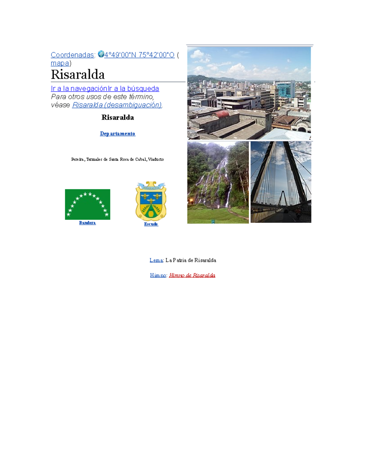 Risaralda - Risaralda Departamento Pereira, Termales de Santa Rosa de ...