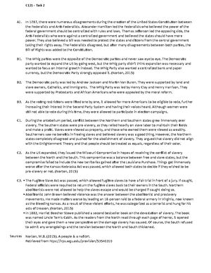 C121 Task 3 - Task 3 History - C121 – Task 3 A The Reconstruc on period ...