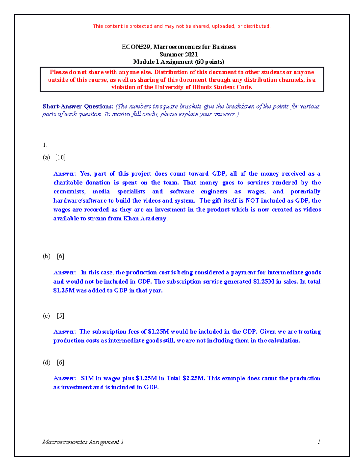 ECON529 SU2021 Module 1 Assignment CR 1 Final - This content is protected and may not be shared ...