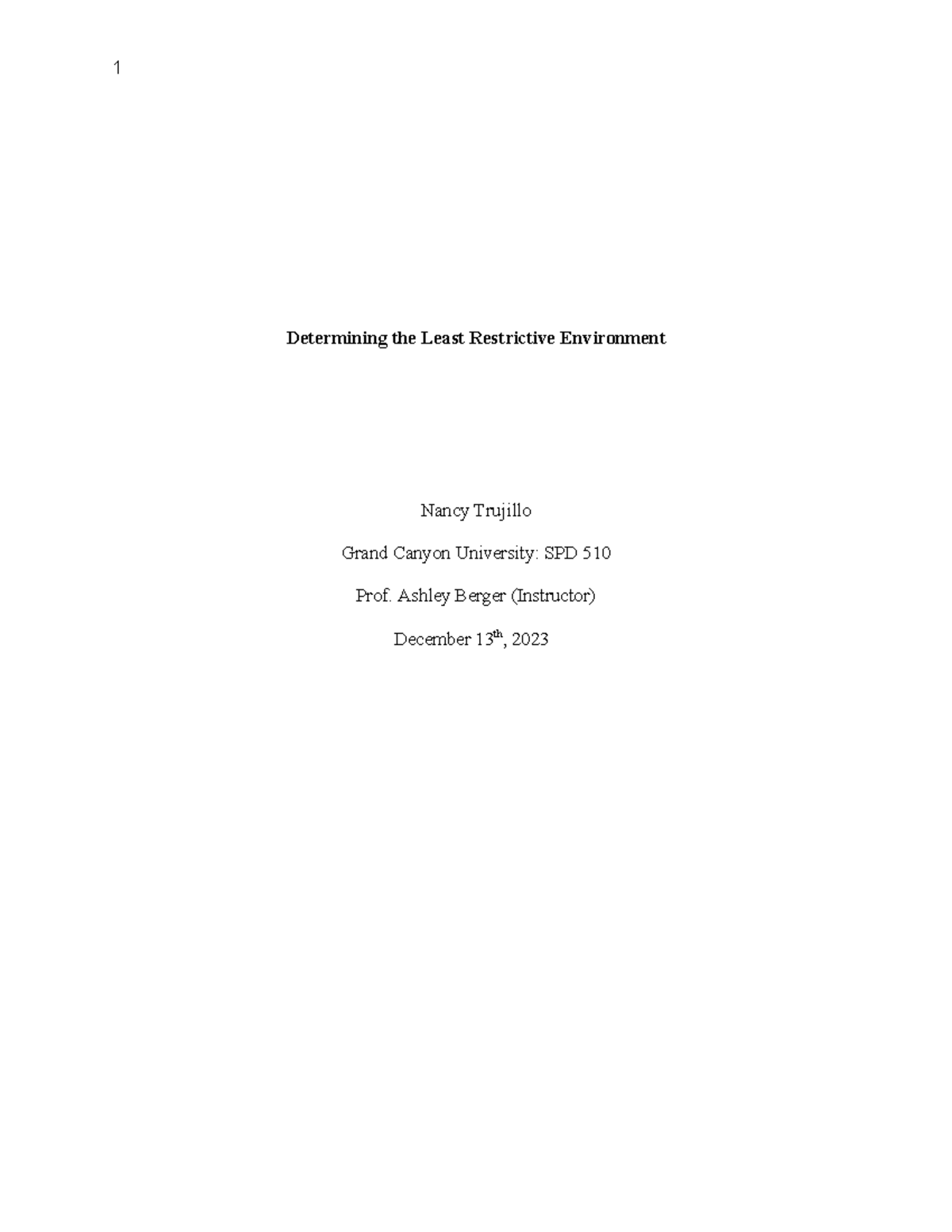 Determiningthe LRE - Determining LRE - Determining the Least Restrictive Environment Nancy ...