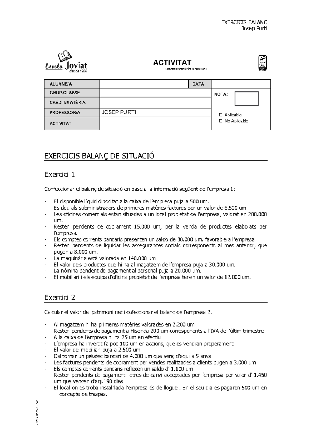 02 na1 fa2 3 exercicis balanc de situacio basics doc -RVHS 3XUWL $&7,9 ...