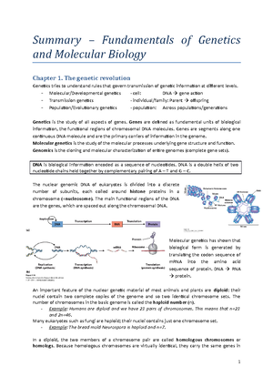 Genetics samenvatting - Chapter 1 Mendel: pea plant theory Mendel ...