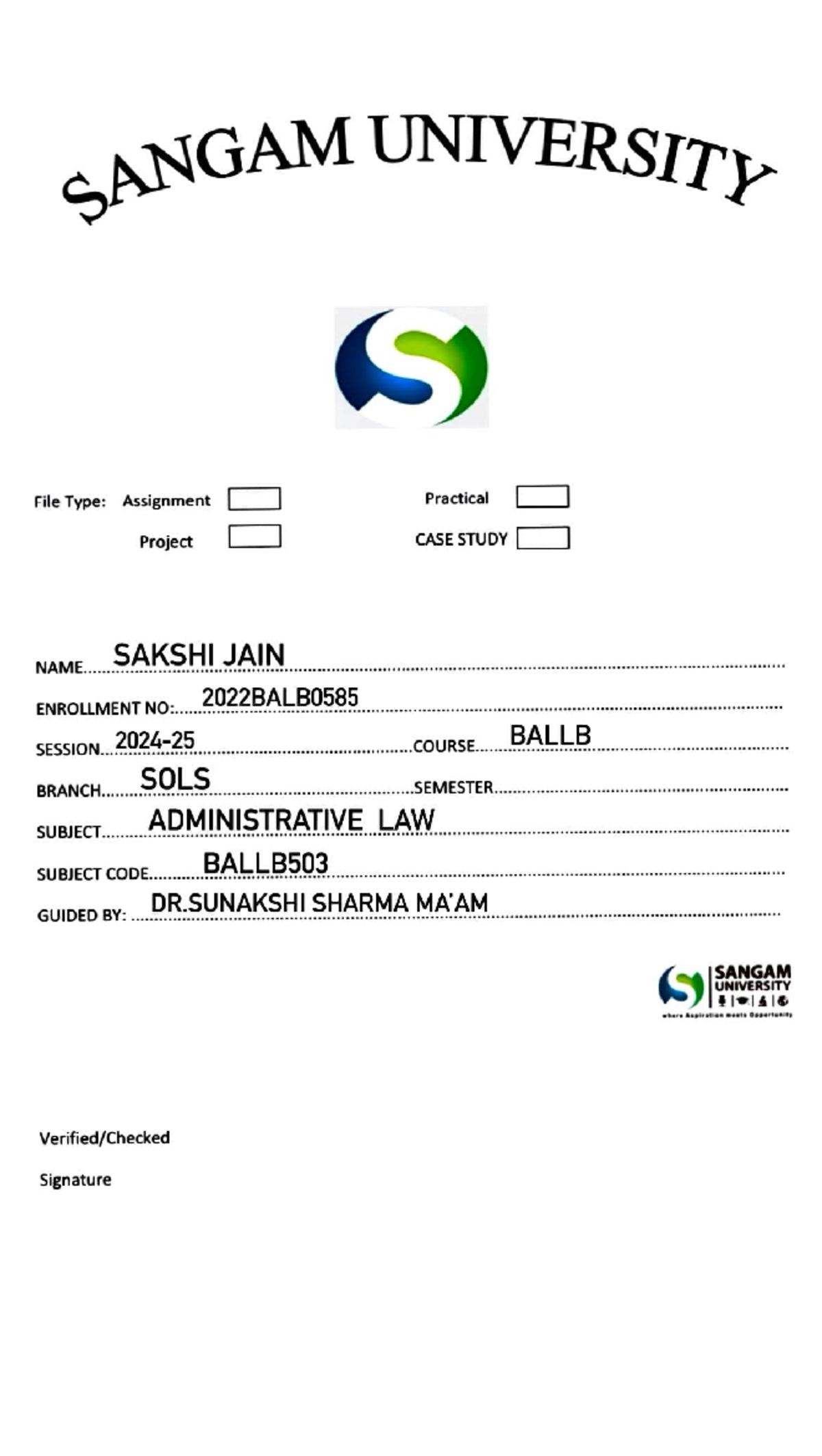 AL - Need to know - SANGAM UNIVERSITY File Type: Assignment Practical ...
