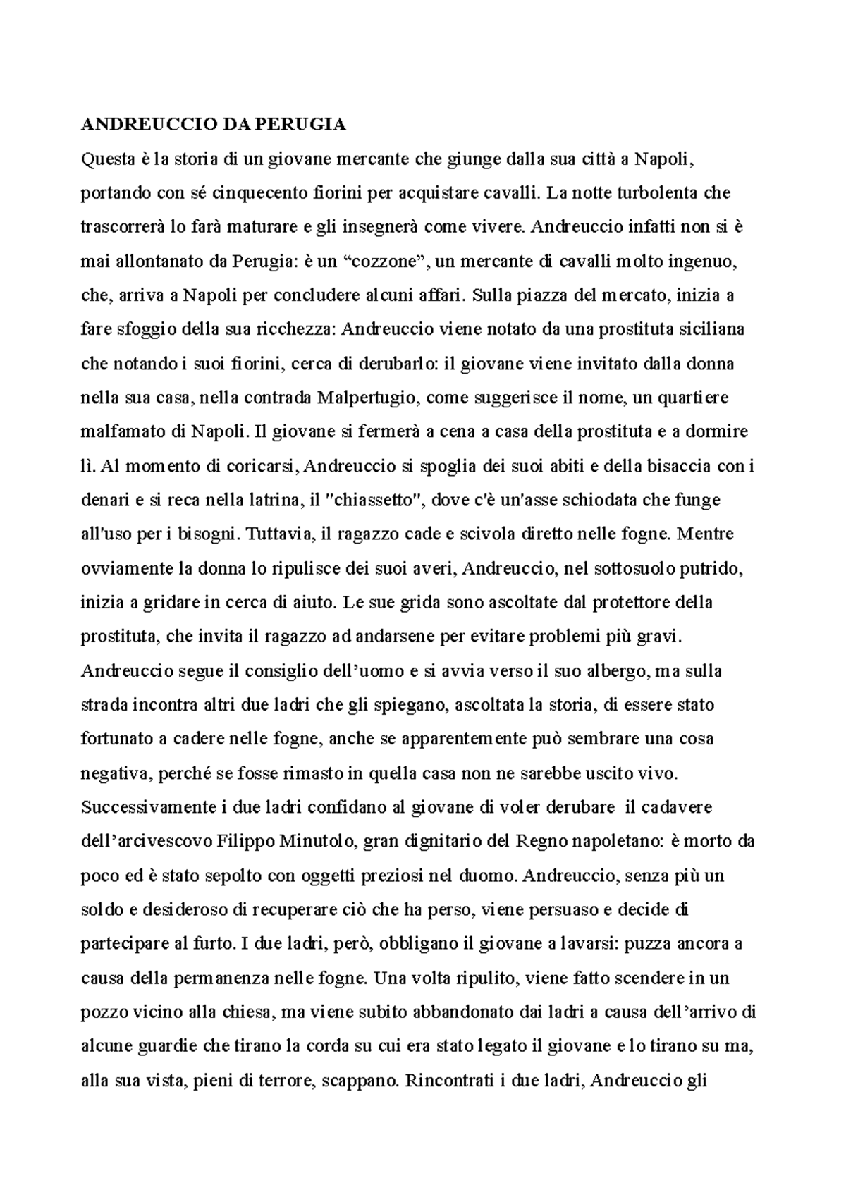 Andreuccio DA Perugia - biuhiuhiuhiuhi - ANDREUCCIO DA PERUGIA Questa è ...