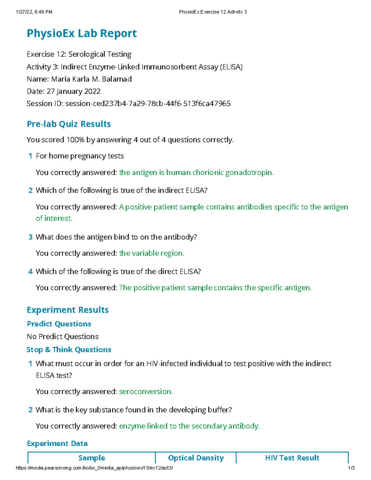 Physio Ex Exercise 12 Activity 3 Balamad, Maria Karla M - 1/27/22, 6:49 ...