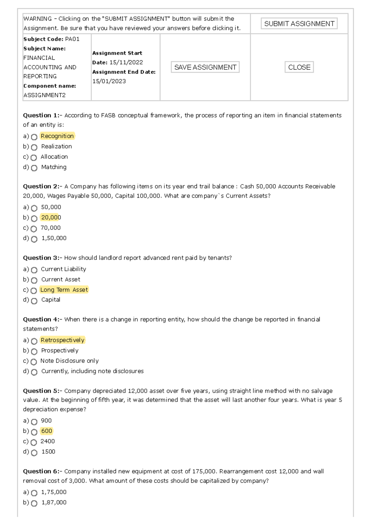Far2 Mcq Warning Clicking On The Submit Assignment Button Will